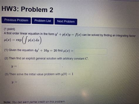 Solved Hw3 Problem 2 Previous Problem Problem List Next