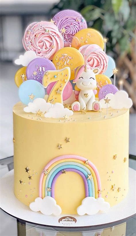 7th Birthday Cakes For Girls Yellow Birthday Cakes Unique Birthday
