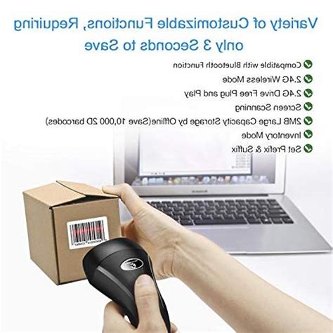 Koolertron Upgraded Dual 2 4G Wireless 1D 2D Barcode