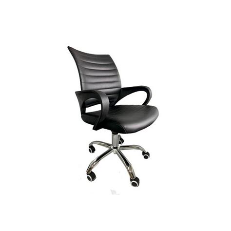 Silla De Oficina Eco Cuero Con Patas Metalicas — Electrocentro Rivera