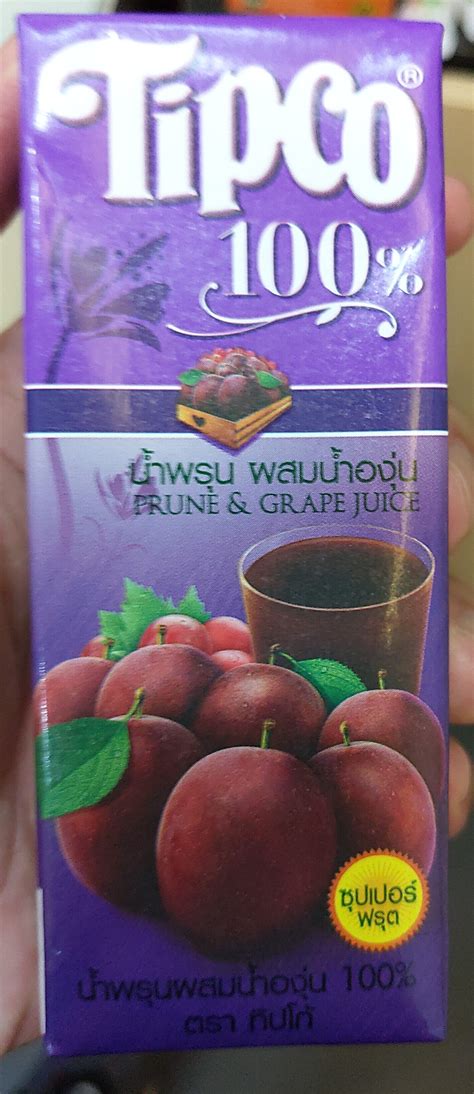 น้ำพรุน ผสมนำองุ่น ตรา Tipco 200 Ml ทิปโก้