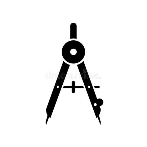 Silhouette Of A Geometric Compass Featuring Two Elongated Arms Joined