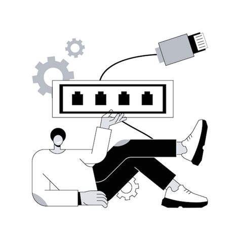 Premium Vector Ethernet Connection Abstract Concept Vector Illustration