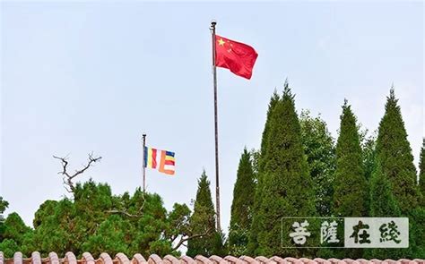 河北柏林禅寺举行庄严的升国旗教旗仪式