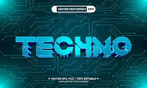 Premium Vector Techno Editable Vector Text Effect On Technology