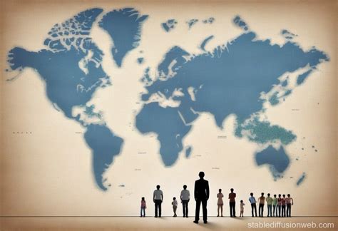 People Populating World Map Stable Diffusion Online