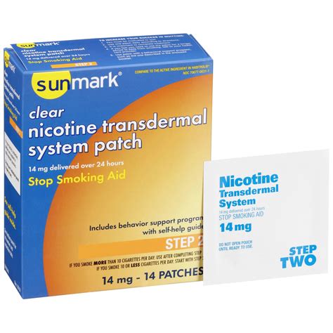 Sunmark Clear Nicotine Transdermal System Patches 14 Mg Step 2 14