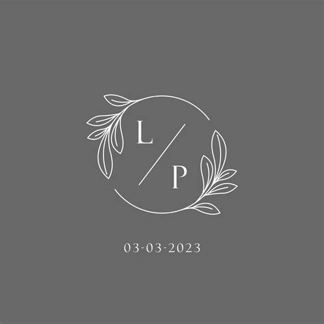 Letter Lp Wedding Monogram Logo Design Creative Floral Style Initial Name Template 22029630