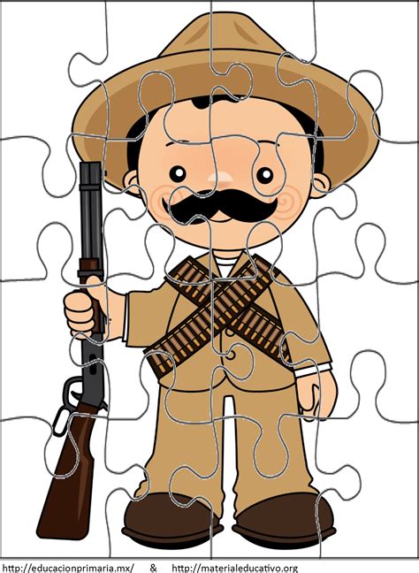 Fantásticos rompecabezas de personajes de la revolución mexicana