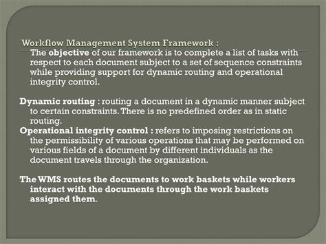 Ppt A Framework For Dynamic Routing And Operational Integrity Controls In A Workflow