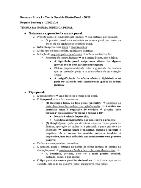 Resumo De Direito Penal Pdf Direito Penal Crimes