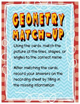Geometry Match Up Activity By Tammy Clark TPT