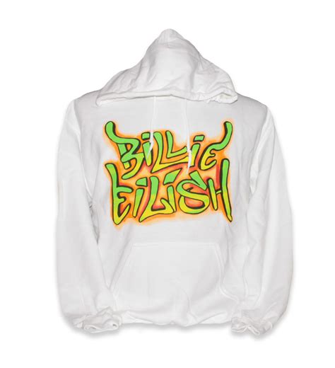 Billie Eilish Graffiti Pullover Hoodie White Vancouver Rock Shop
