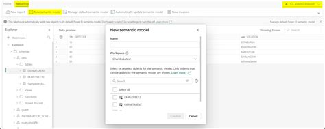 solved error on creating new semantic model microsoft fabric community
