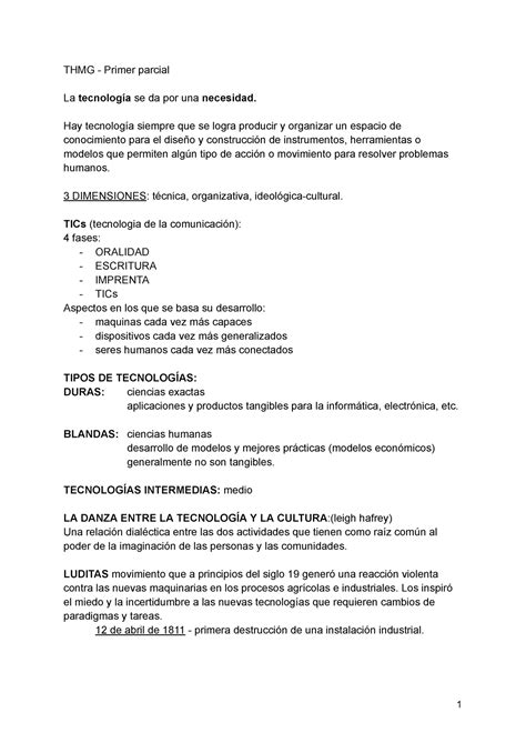 Tecnologia Humanidades Y Modelos Globales Resumen Primer Parcial
