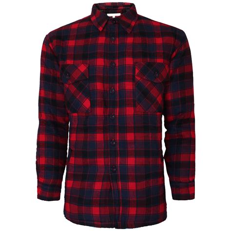 New Mens Thick Padded Check Lumberjack Quilted Shirt Warm Winter Work