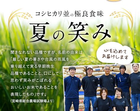 配送月が選べる】令和6年産 宮崎県産夏の笑み 無洗米真空パック2kg×5袋＞お選びの配送月に順次発送 宮崎県高鍋町｜ふるさとチョイス