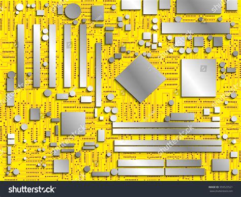 Computer Chip Panel Conventional Image Vector Stock Vector Royalty Free