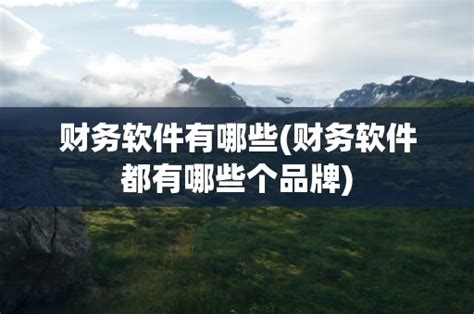 财务软件有哪些财务软件都有哪些个品牌 黑龙江旅游网