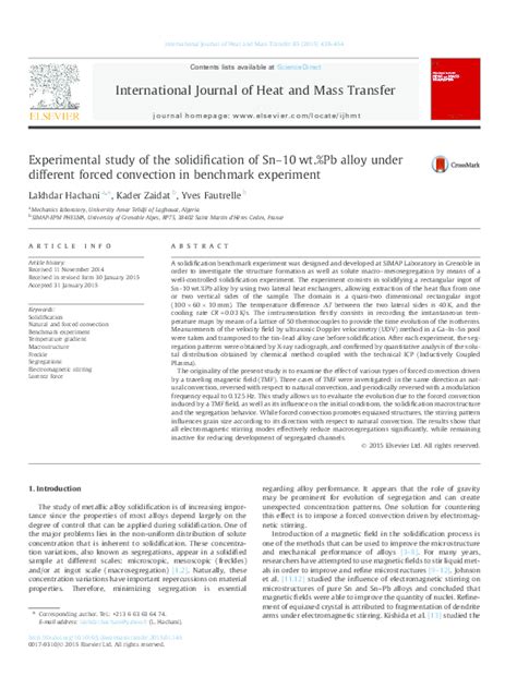 Pdf Influence Of Forcednatural Convection On Segregation During The