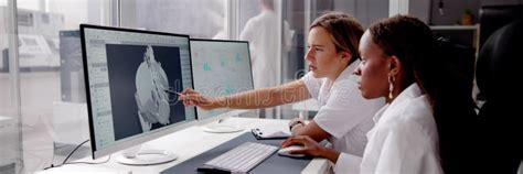 African American Engineer Using D Computer Stock Photo Image Of