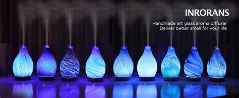 Essential Oil Diffuser Hand Blown Glass Aromatherapy Diffuser Ultrasonic Cool Mist