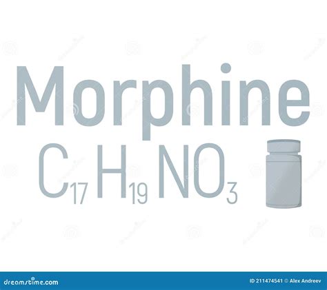 Morphine Concept Chemical Formula Icon Label Text Font Vector