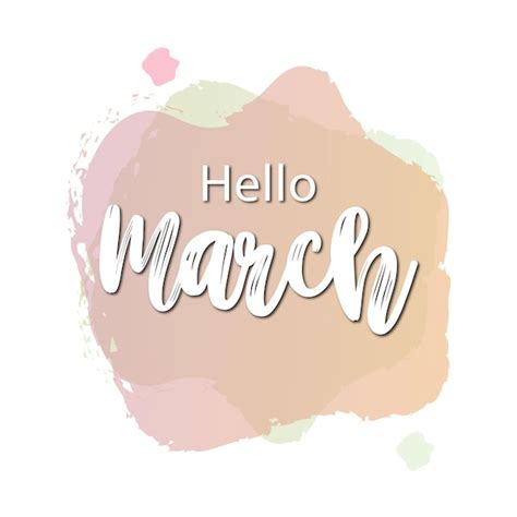 Marzo Nombre Del Mes De Letras Dibujadas A Mano Mes Escrito A Mano