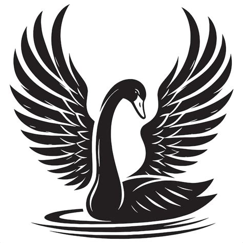 Swan Wings Vector Images Swan Illustration Set Swan Isolated
