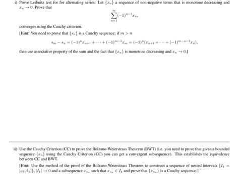 Solved Prove The Following Statements I Prove Leibnitz