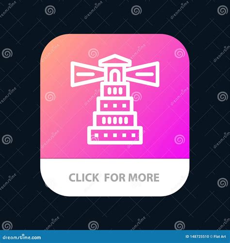 Web Mobile App Button Android And Ios Line Version Stock Vector