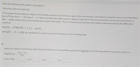 solved solve the following ode proble using laplace