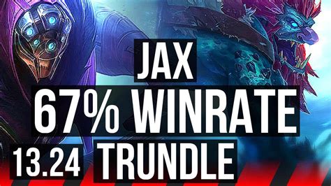Jax Vs Trundle Top Winrate Solo Kills Legendary Kr Master Youtube