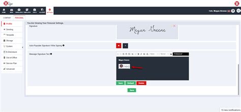 message signature text help center