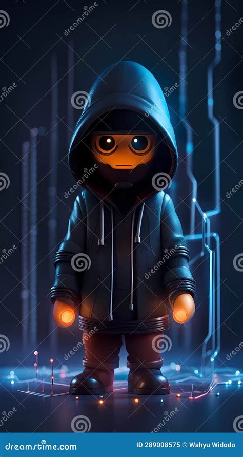 Hacker D Cartoon Character Illustration AI Generated Stock Illustration Illustration Of