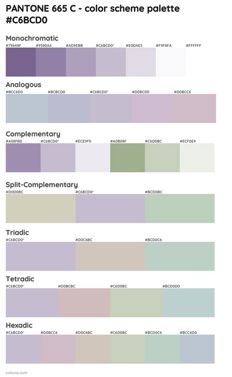 PANTONE 665 C Color Palettes Colorxs