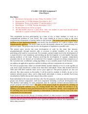 Assignment5 Pdf CX 4010 CSE 6010 Assignment 5 Class Project Due
