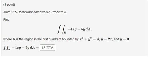 Solved 1 Point Math 215 Homework Homework7 Problem 3 Find