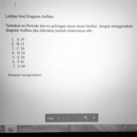 SOLVED Tolong Dijawab Pakai Caranya Ya Latihan Soal Diagram Aufbau