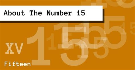 About The Number 15