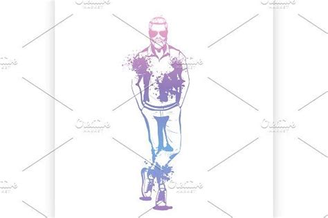 Vector Man Model Men Model Graphic Illustration Vector