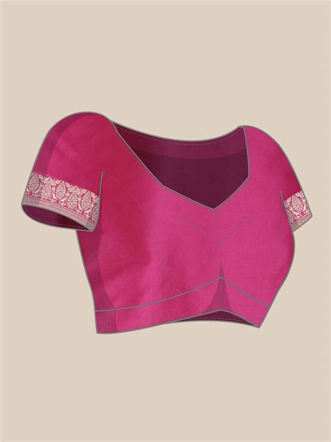 Pink Woven Silk Blend Saree With Blouse Leeza Store 4090086