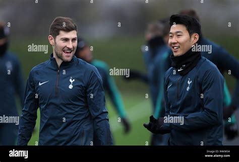 Tottenham Hotspurs Ben Davies Left And Tottenham Hotspurs Son Heung