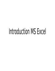 Introduction To Ms Excel Pptx Introduction Ms Excel A Excel
