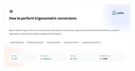 How To Perform Trigonometric Conversions Labex