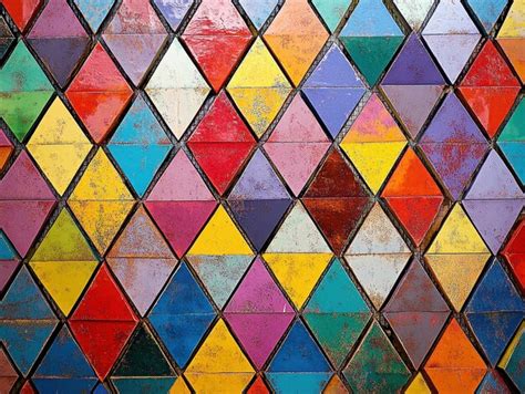 vivid geometric mosaic with interlocking triangular shapes premium ai