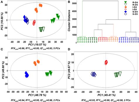 Partial Least Squares Discriminant Analyses Pls Da Pc1pc2 Score