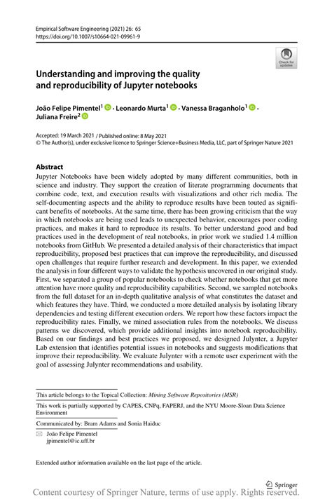 Understanding And Improving The Quality And Reproducibility Of Jupyter
