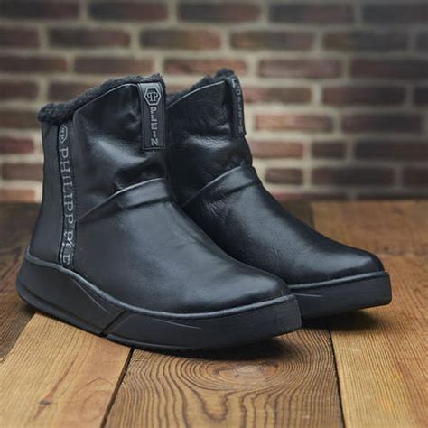 Угги Philipp Plein зимние мужские, ботинки Philipp Plein кожаные с ...