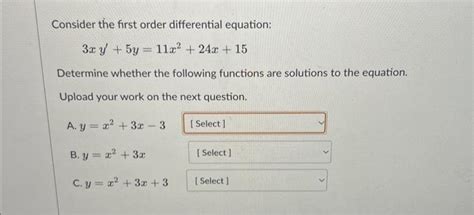 Solved Consider the first order differential equation: | Chegg.com
